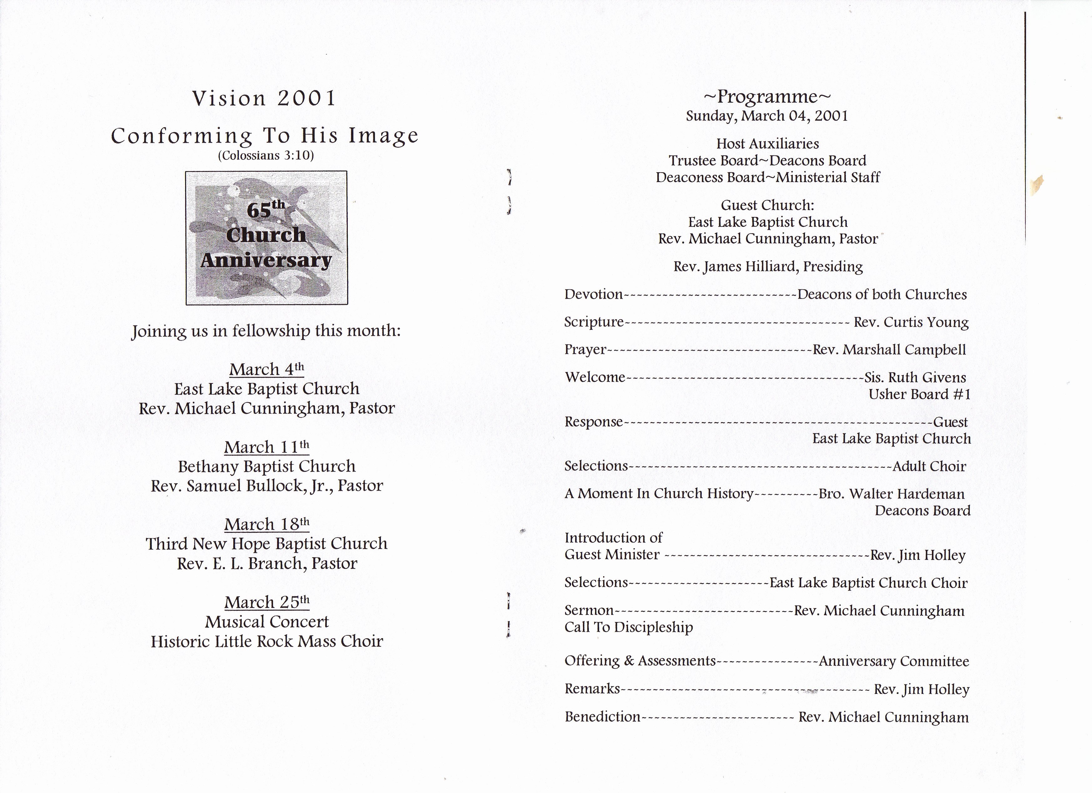 Pastor Appreciation Program Template