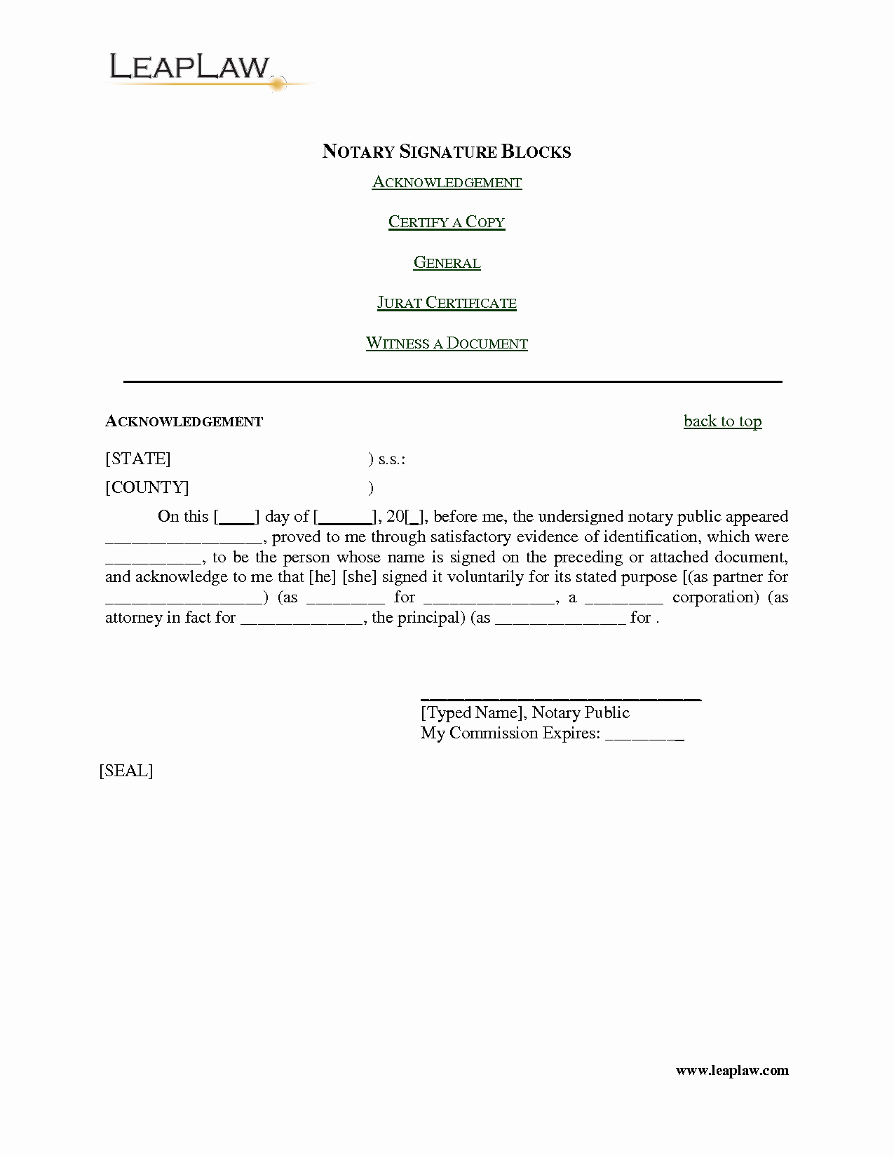 Contract Signature Block Template Word