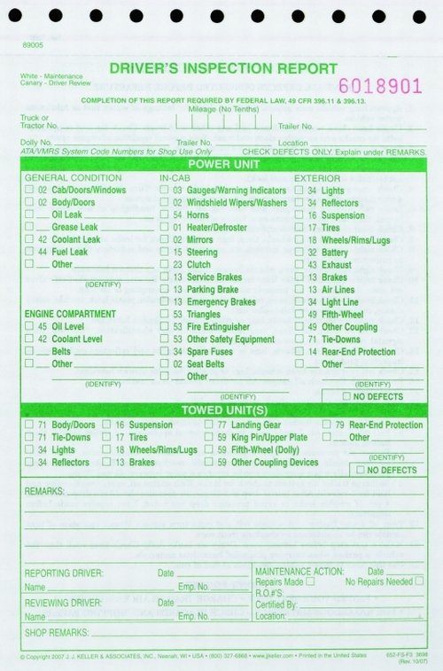 Detailed Driver S Vehicle Inspection Reports Letter Example Template