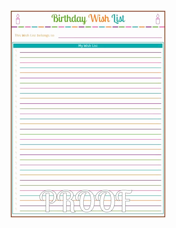 Gift Exchange Wish List Template