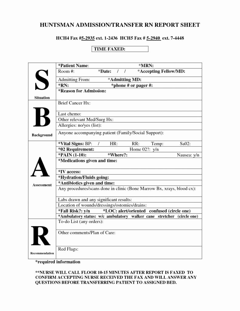 Nursing Bedside Shift Report Template