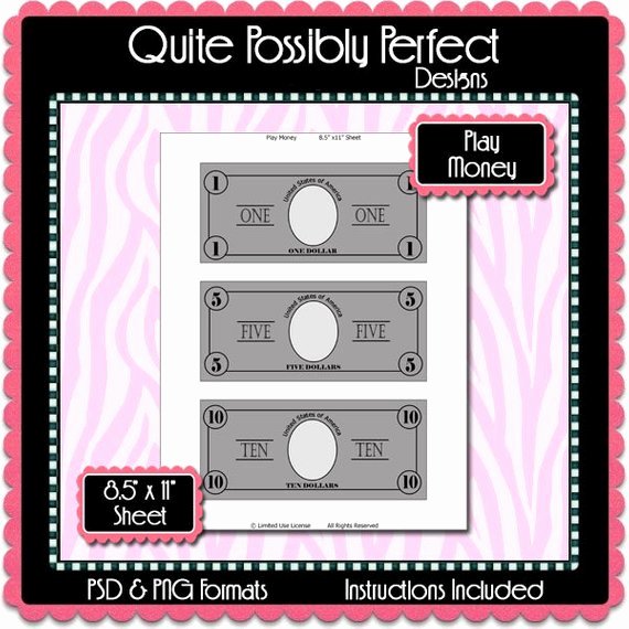 Customizable Fake Money Template