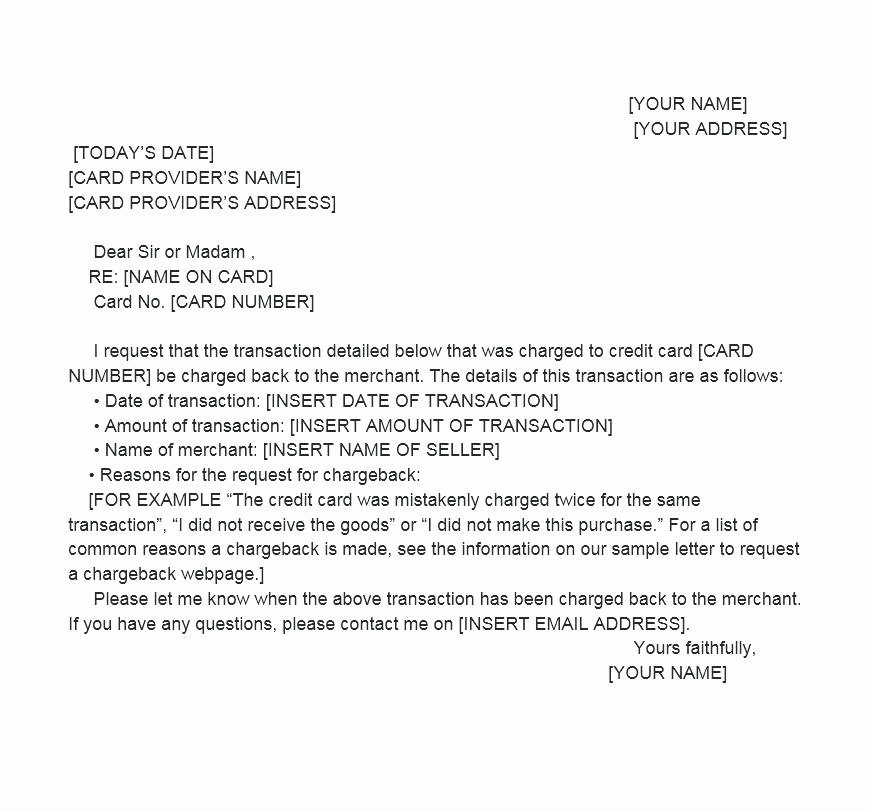Chargeback Rebuttal Letter Template
