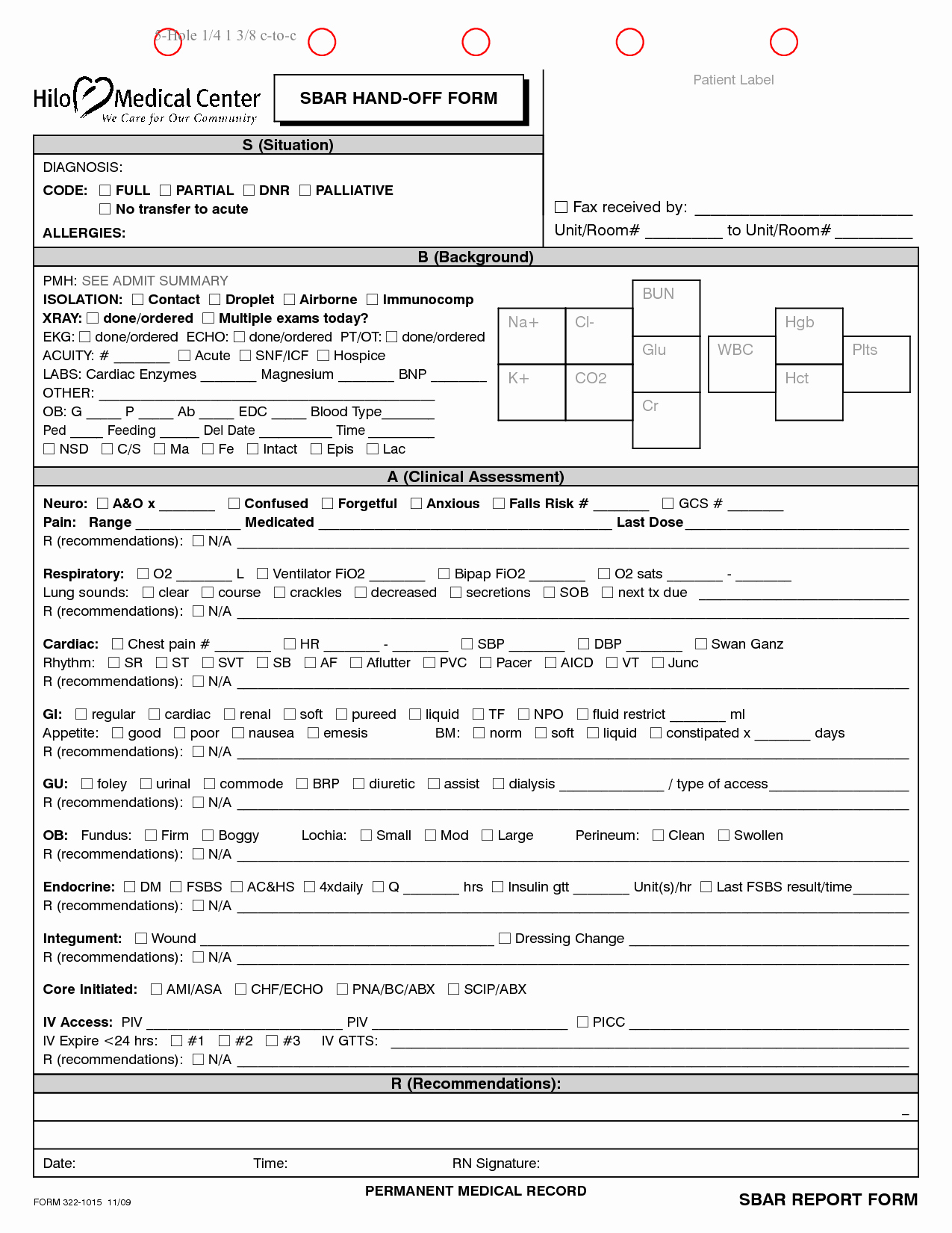 Nursing Bedside Shift Report Template