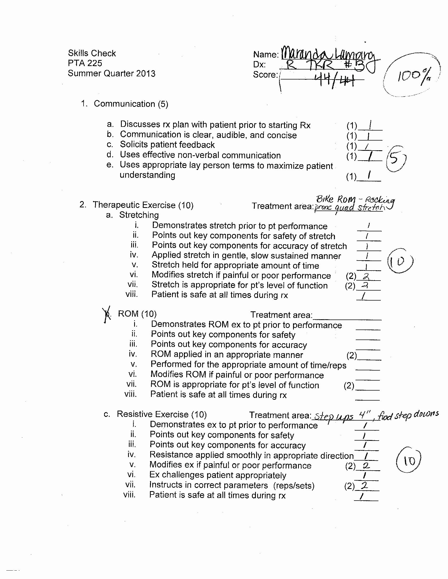 Physical Therapy Soap Notes Template