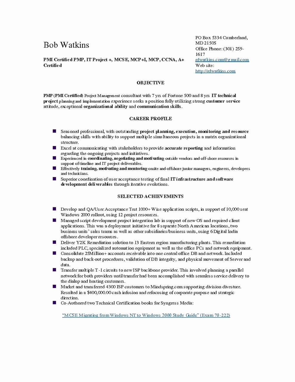 Agile Project Manager Resume