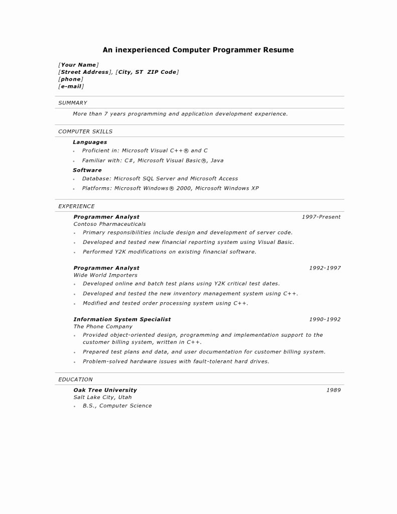 Computer Skills On A Resume Letter Example Template