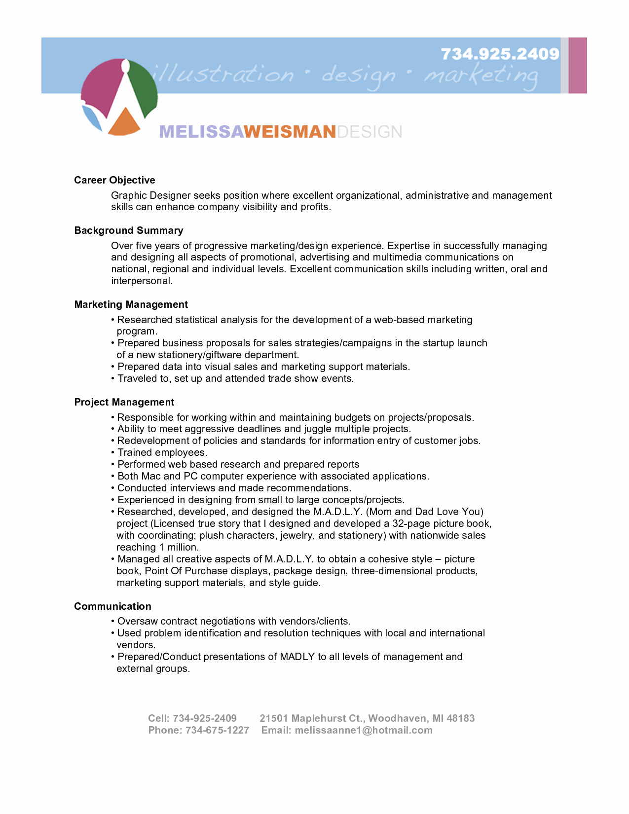 Graphic Designer Resume Objective