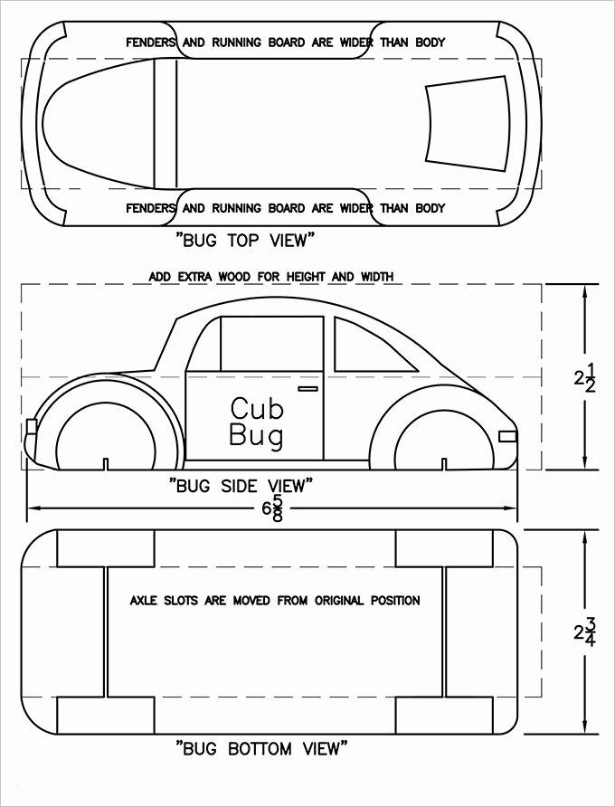 Bumblebee Pinewood Derby Car Template