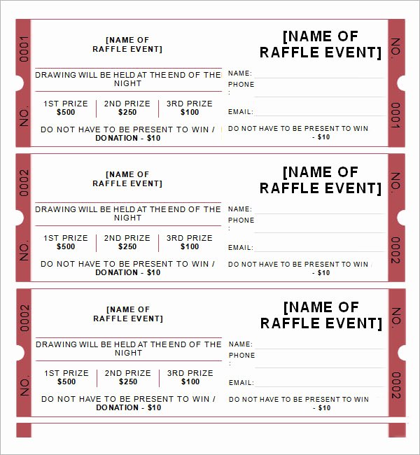 Free Raffle Ticket Template Letter Example Template