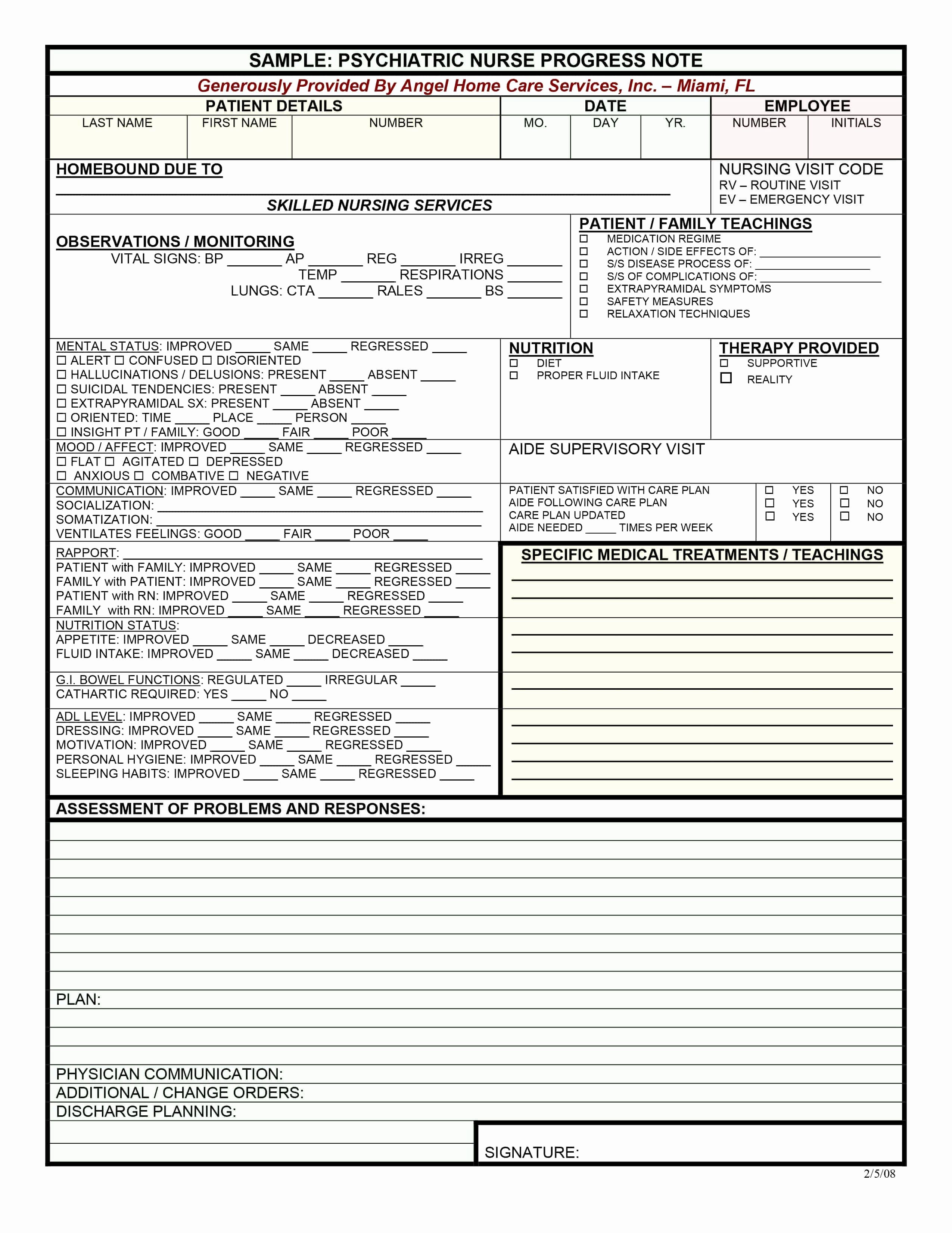 Soap Progress Note Template