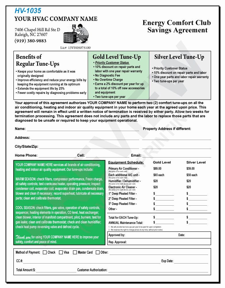 Hvac Maintenance Agreement Template Latter Example Template