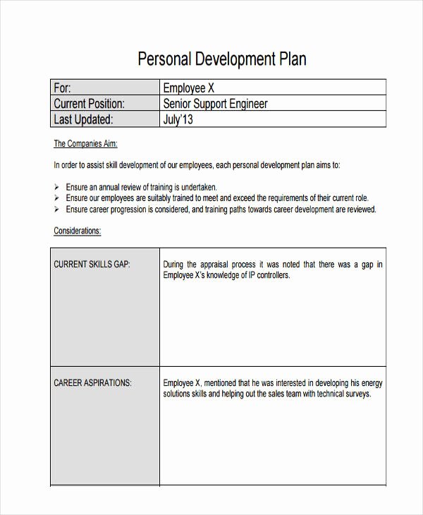 Employee Development Plans Templates Letter Example Template