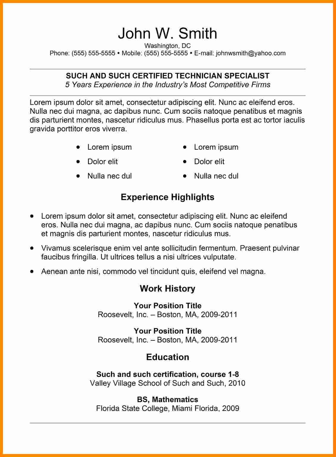 Personal Skills For Resume Letter Example Template
