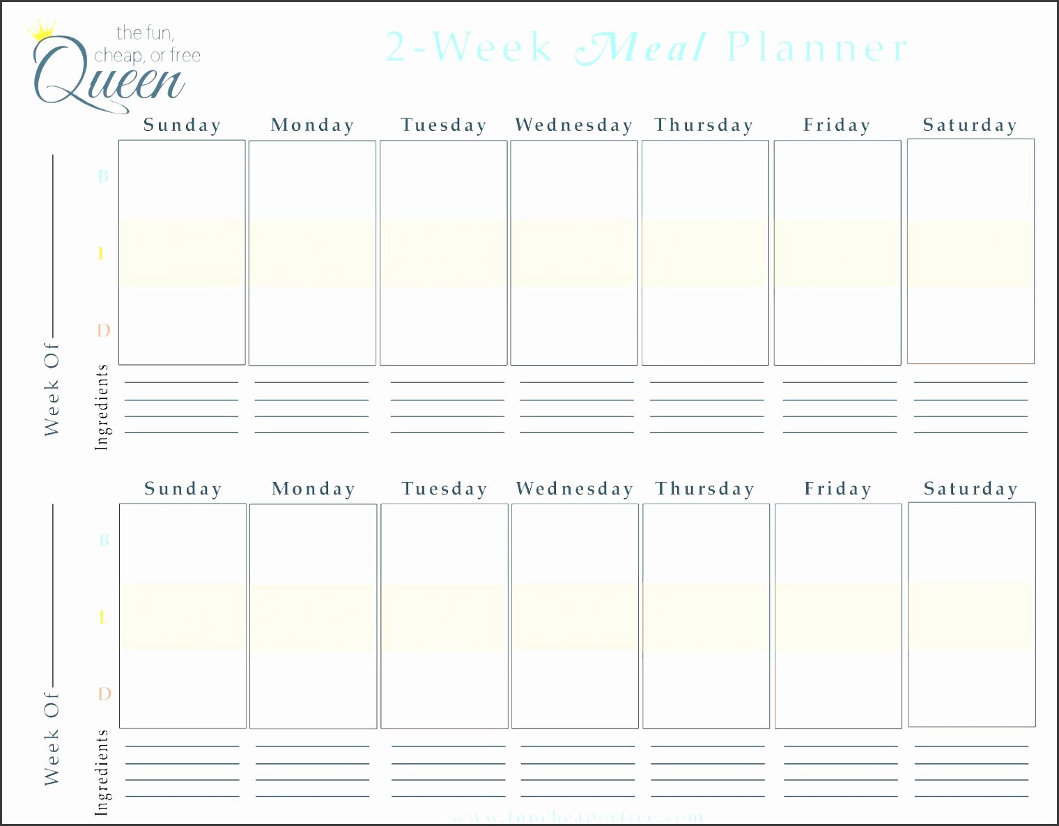 Meal Plan Template Excel Letter Example Template