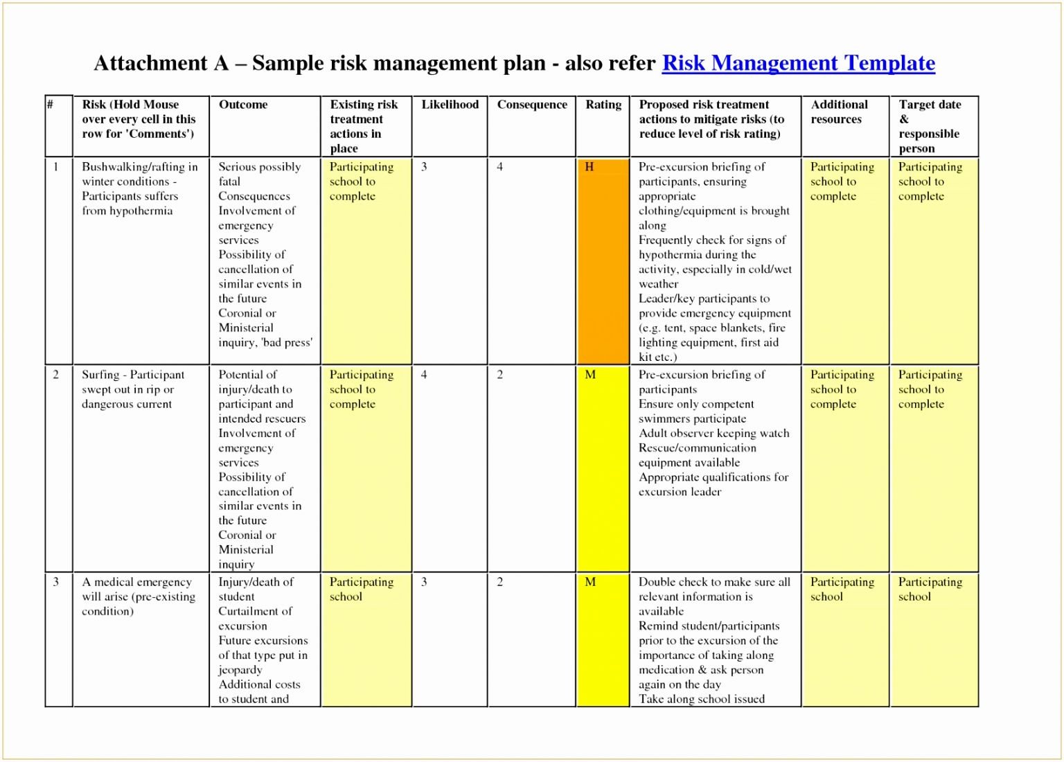 Risk Assessment Matrix Sample