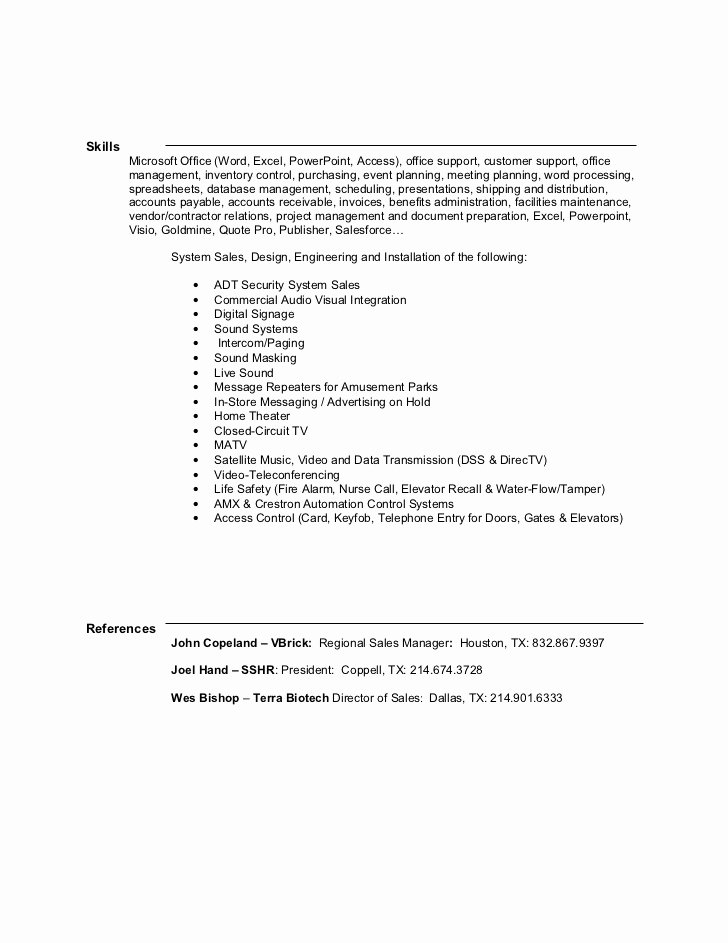 Advanced Excel Skills Resume