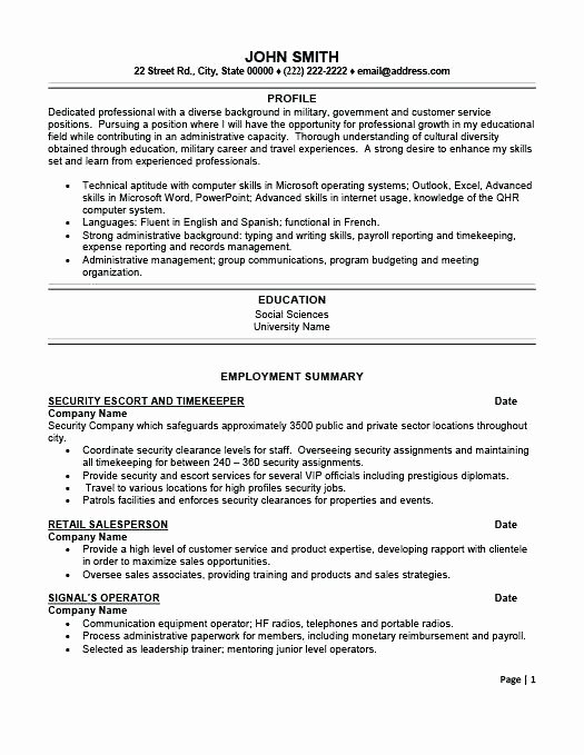 Advanced Excel Skills Resume