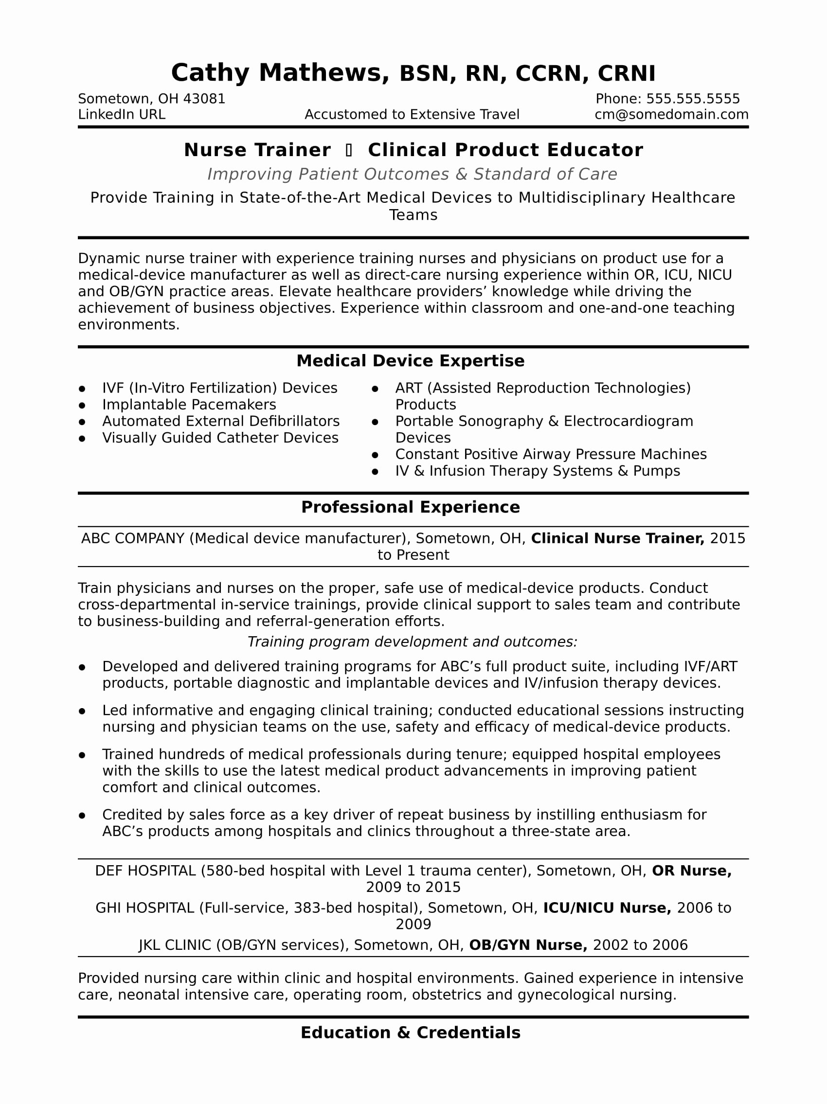 Areas Of Expertise Resume