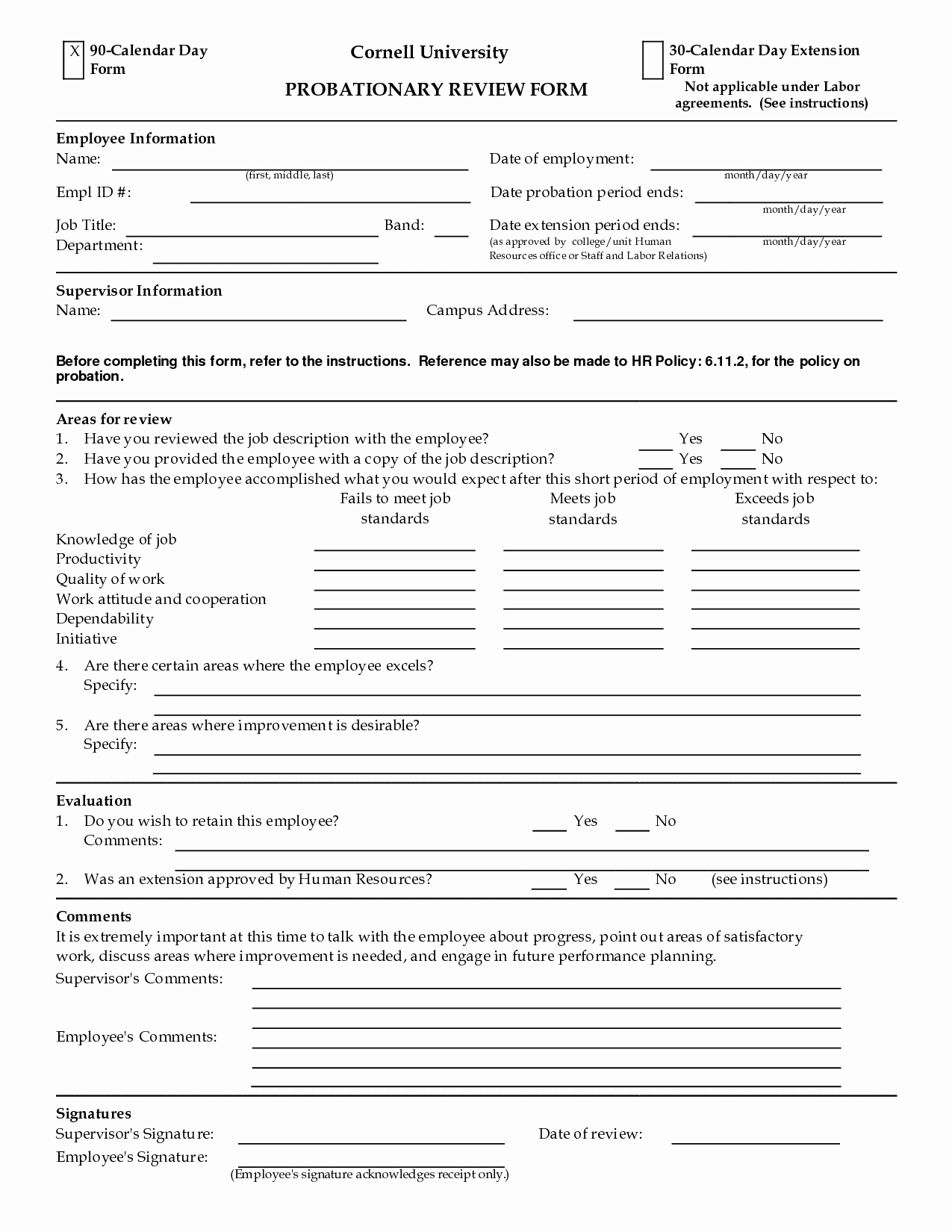 30 Day Employee Review Template Letter Example Template