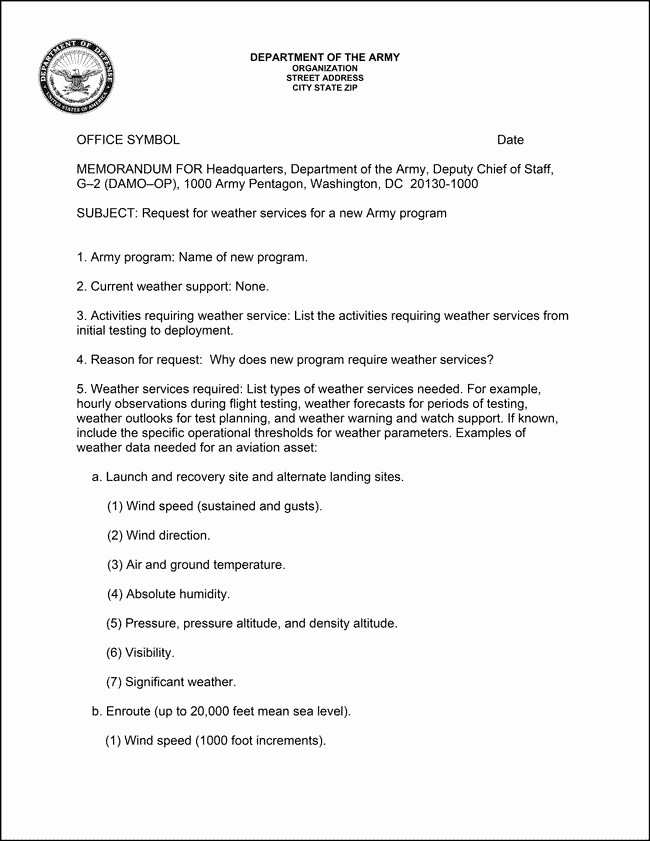 Army Memorandum For Record Template