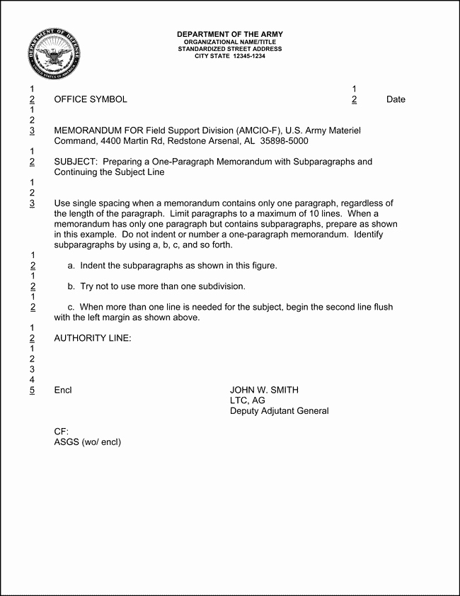 Army Memorandum For Record Template