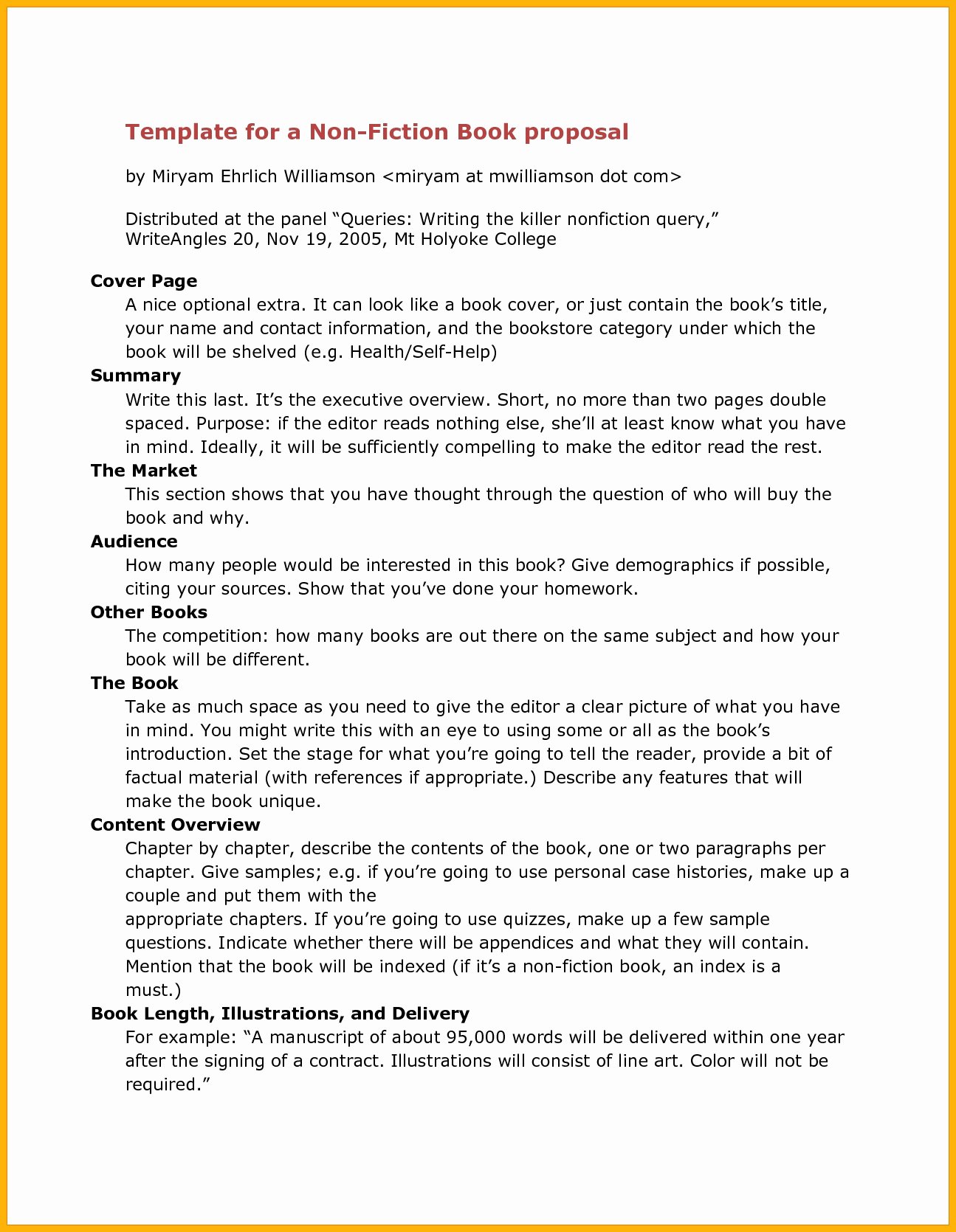 Non Fiction Book Outline Template Non Fiction Book Outline Template