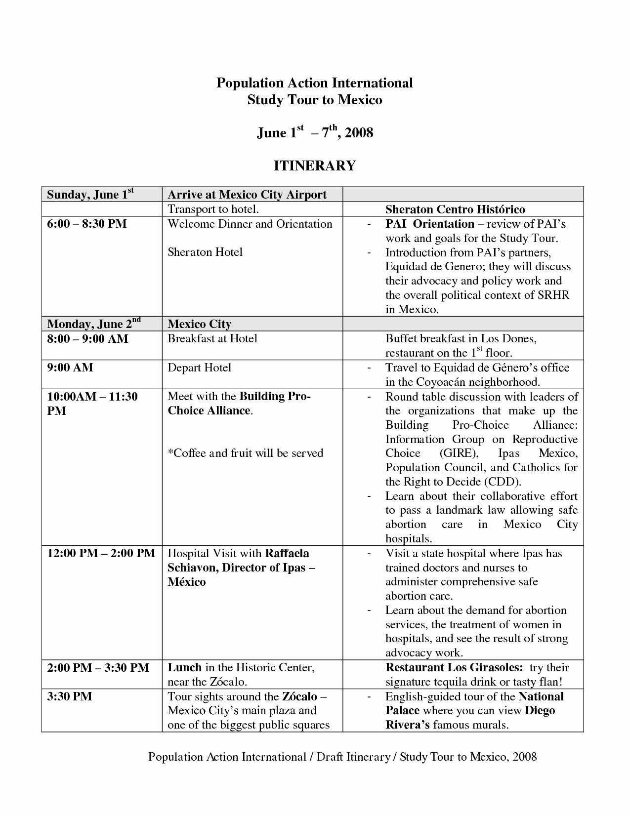 Business Travel Itinerary Template Letter Example Template