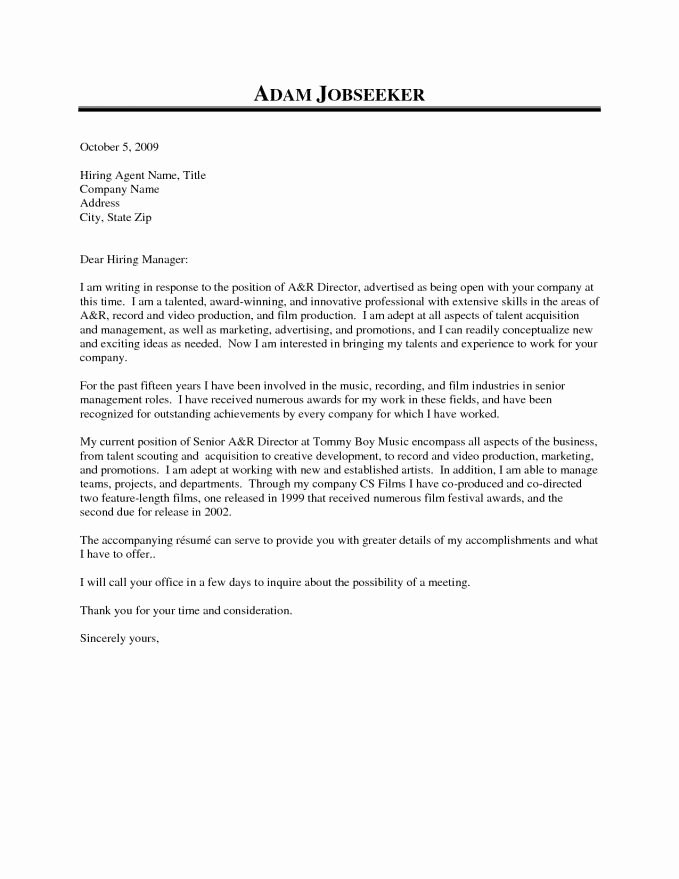 Government Cover Letter Examples