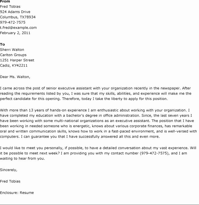 Senior Executive Cover Letter Examples