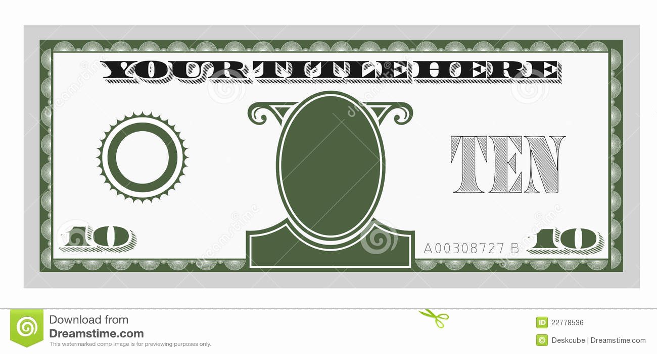 Editable Play Money Template