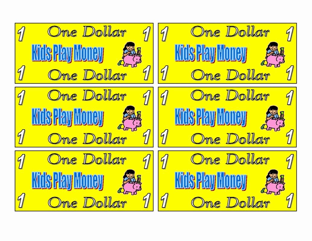 Editable Play Money Template