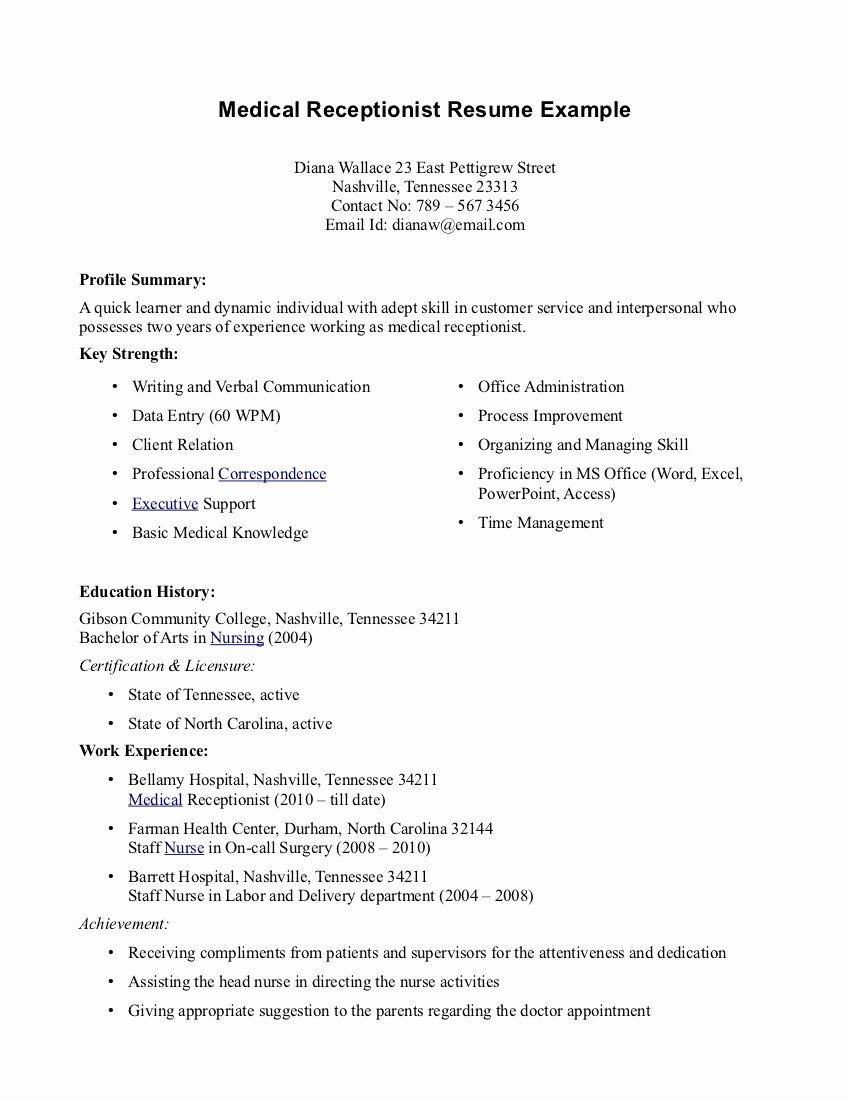 Resume Objective For Medical Assistant