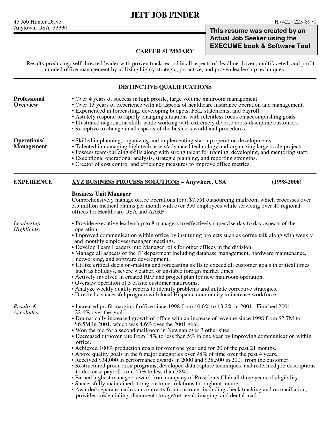 It Resume Summary Examples Latter Example Template