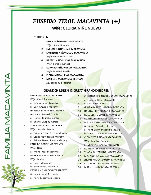 Family Reunion Itinerary Template Free