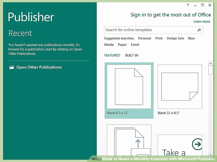 How To Make A Monthly Calendar With Microsoft Publisher Letter 