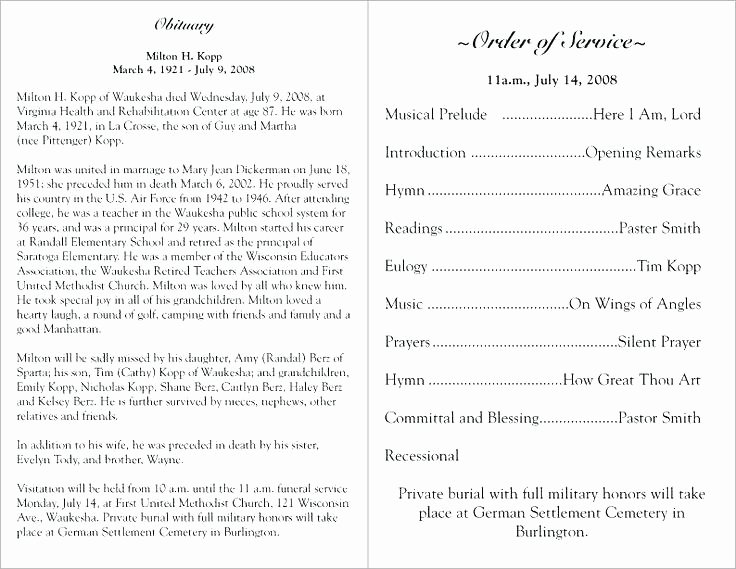 Lds Funeral Program Template Free
