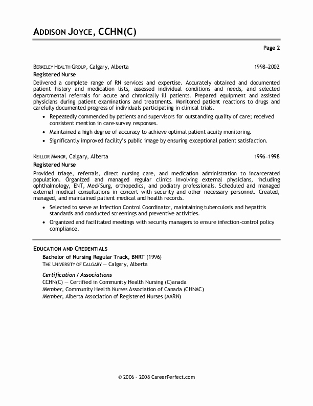 Nursing Resume Cover Letter Examples Latter Example Template