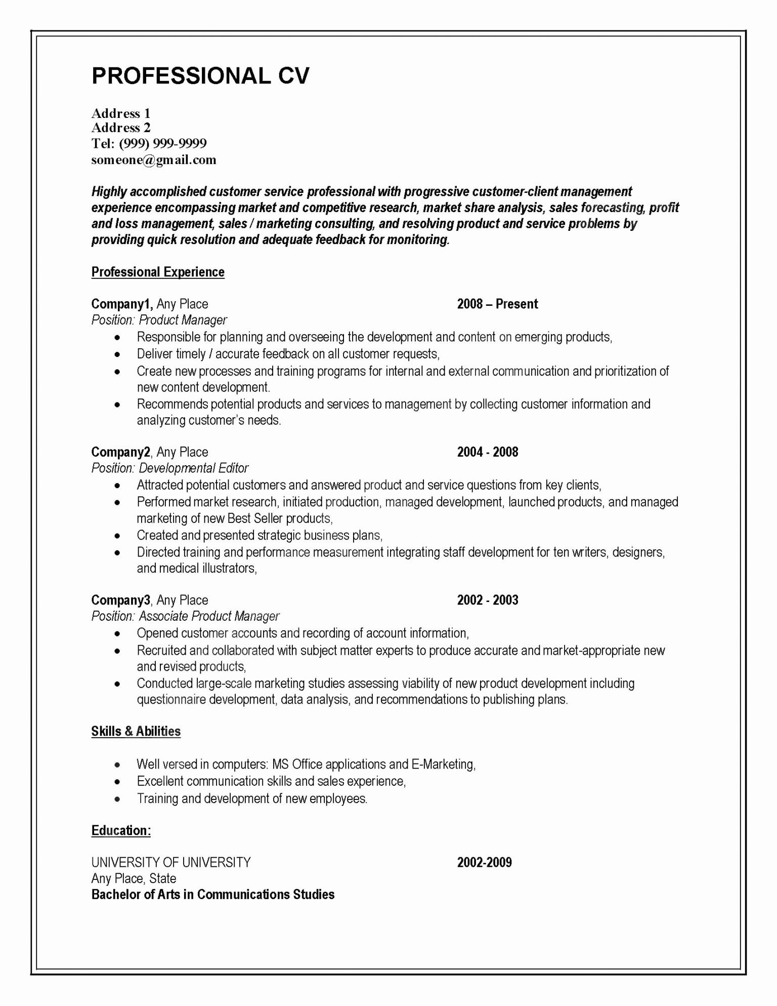 Bullet Points For Resumes Letter Example Template