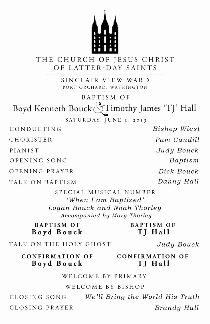 Lds Sacrament Program Template