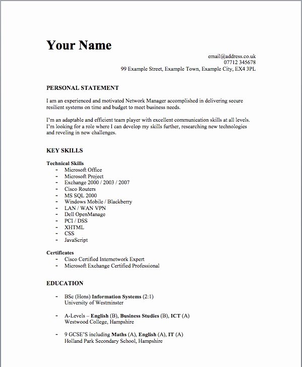 Simple Resume Format For Students
