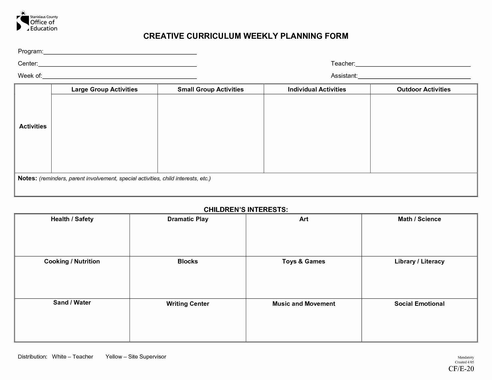 Lesson Plan Template For Toddlers Letter Example Template